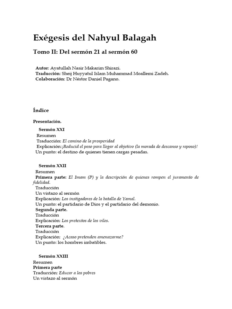 Exegesis Del Nahyul Balagah Tomo 2 | PDF | Ali | Mahoma