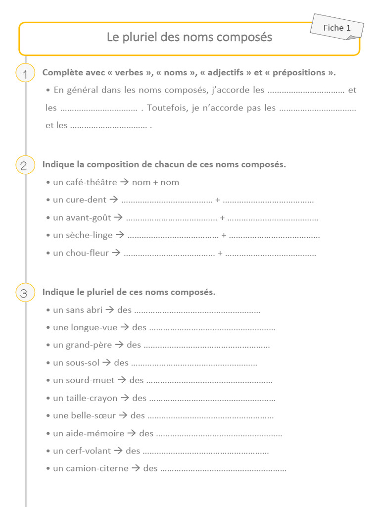 Pluriel des Noms Composés | PDF