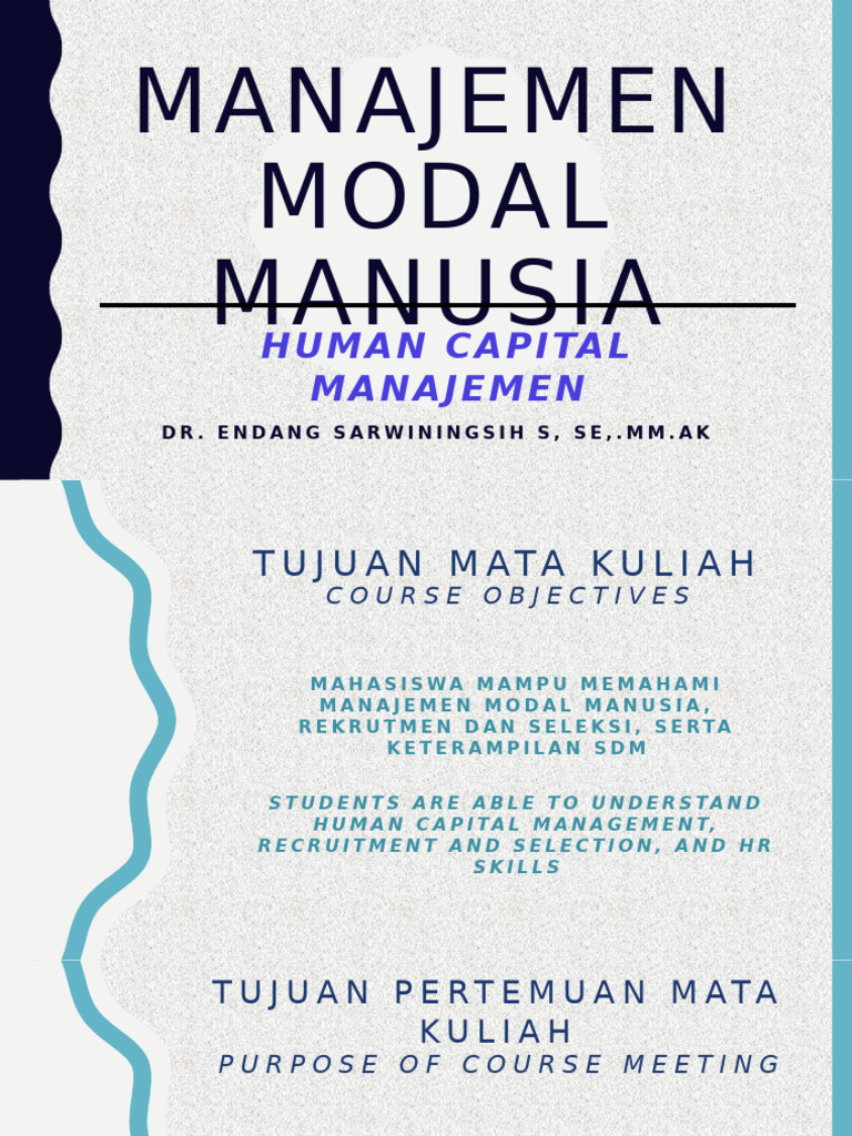 Manajemen Modal Manusia | PDF