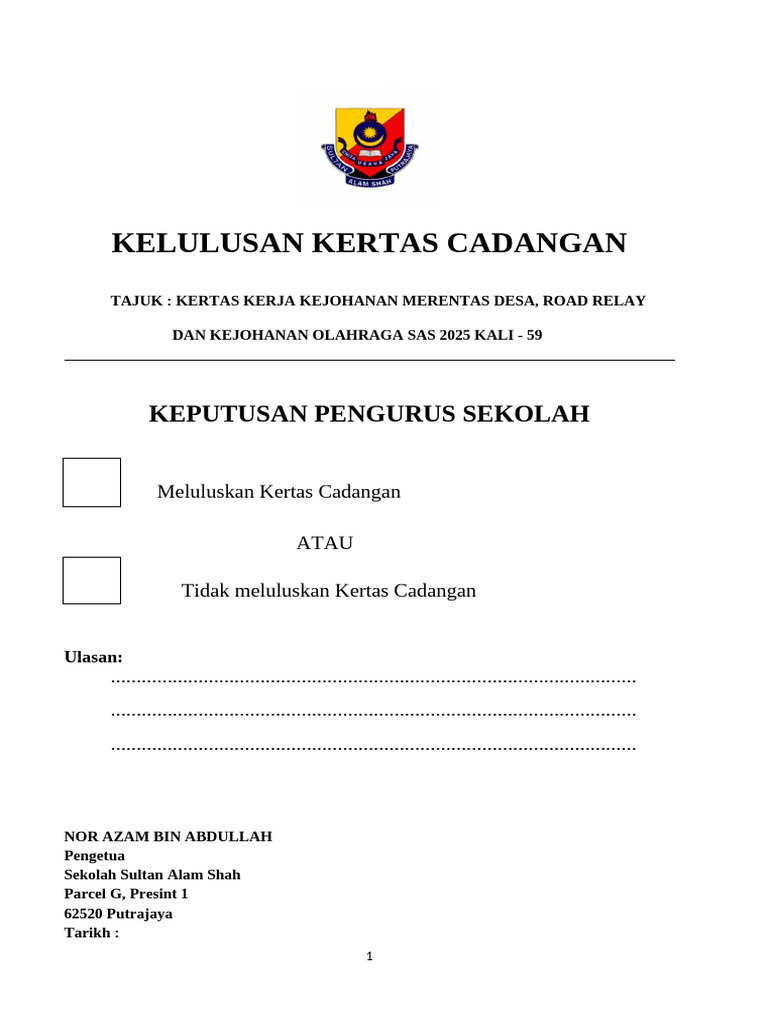 KERTAS KERJA, Road Relay, Merentas Desa Dan KSOT SAS 2024 | PDF