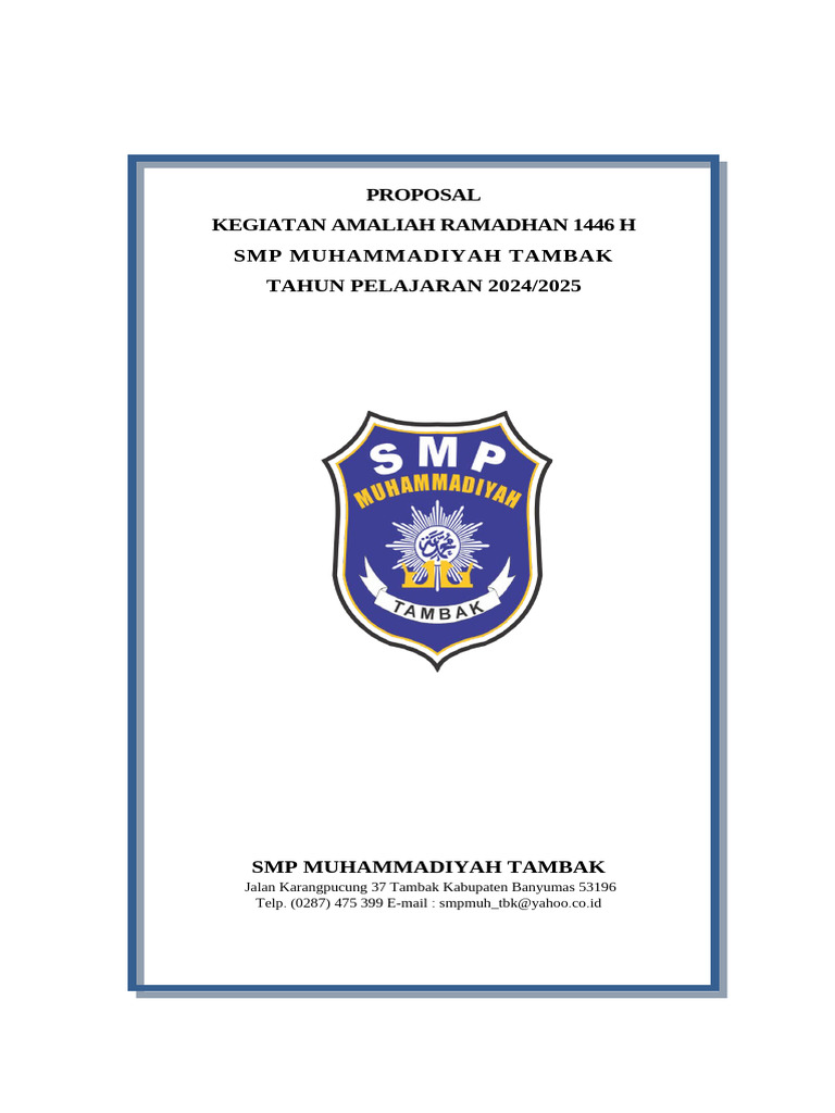 Proposal Amaliyah Ramadhan 1446 H SMP Muhammadiyah | PDF