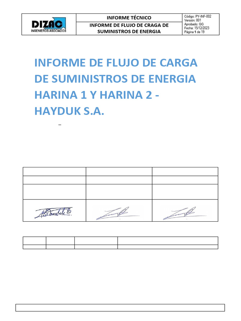 Informe de Flujo de Carga Energía Hayduk | PDF | Transformador ...
