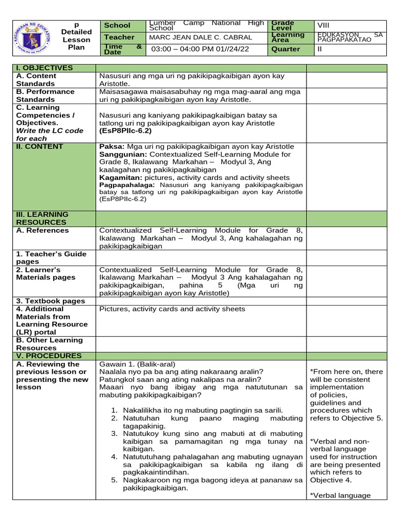 COT 2 Lesson Plan | PDF