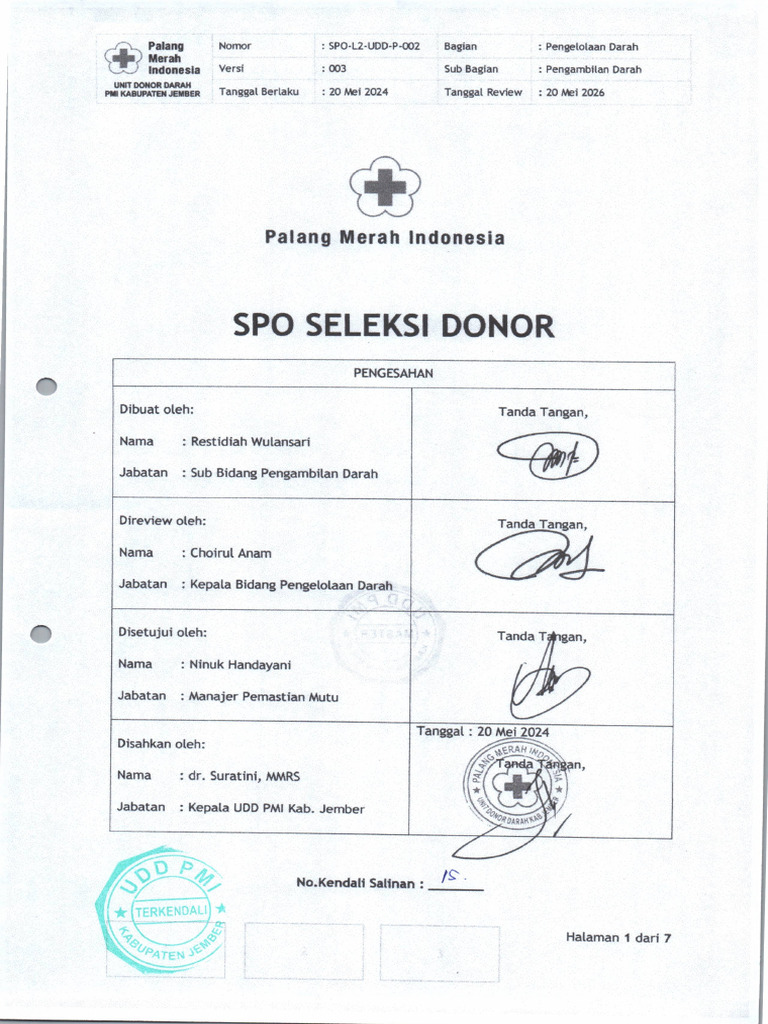 1.1 Ep.1 (3) Spo Seleksi Donor | PDF