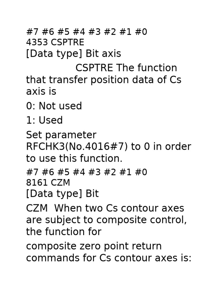 Cs Axis Control Functions Explained | PDF