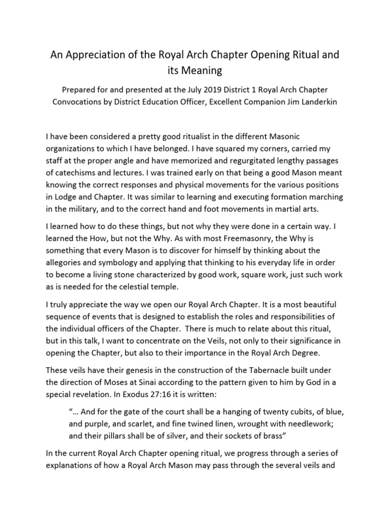 The Meanings of The Royal Arch Opening Ritual | PDF | Ark Of The ...