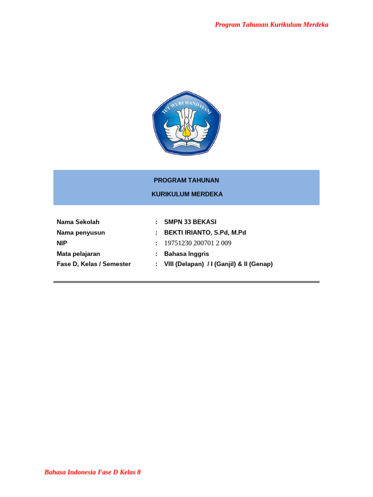 PROTA KURIKULUM MERDEKA | PDF