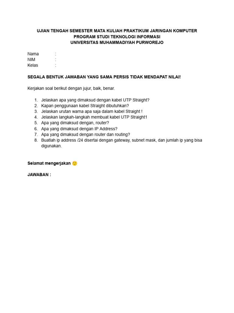 UTS Praktikum Jarkom 2023-2024-2 | PDF