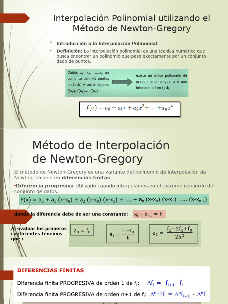 Interpolación Polinomial Utilizando El Método de Newton-Gregory | PDF