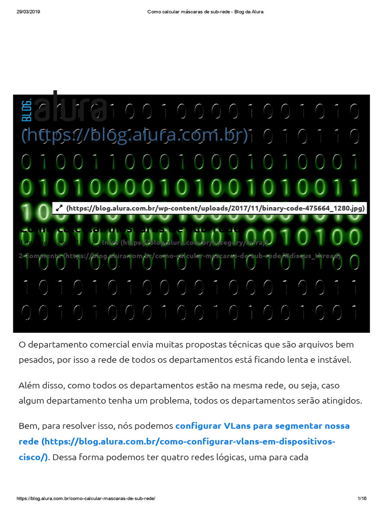 Como Calcular Máscaras de Sub-Rede - Blog Da Alura | PDF | Endereço de ...