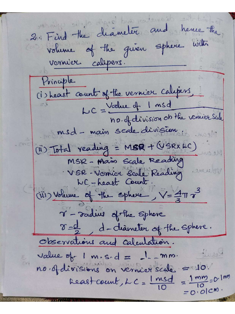 Vernier Caliper S Sphere | PDF