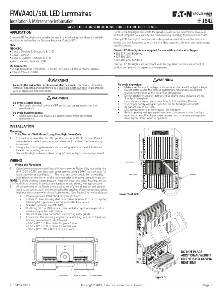 Crouse Hinds If1842 Instruction Sheet | PDF | Electrical Wiring ...