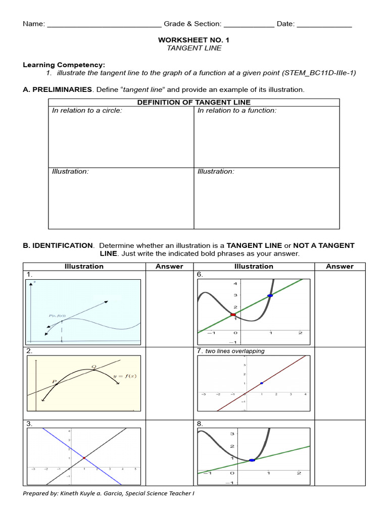 Worksheet-No.-1-TANGENT-LINE | PDF