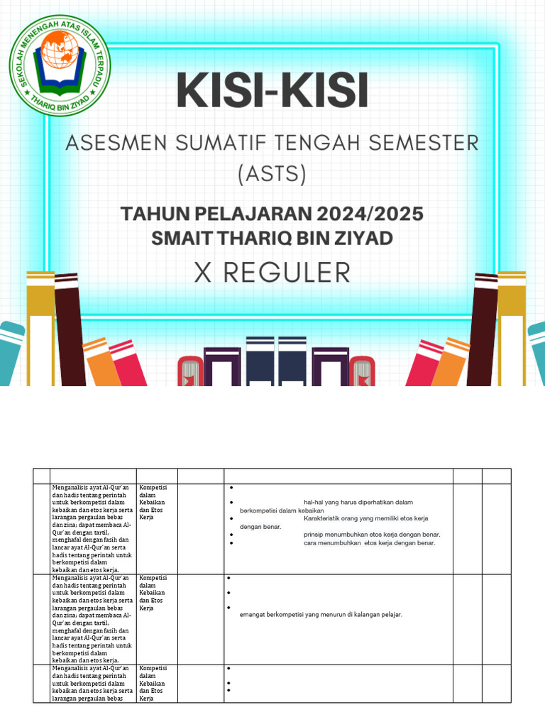 Kisi-Kisi Asts X Reg | PDF