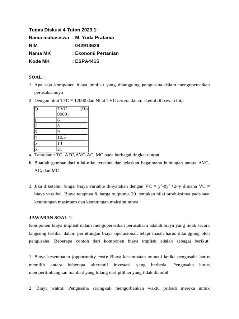 M. Yuda Pratama-042914629-Tugas Diskusi 4-ESPA4415 | PDF