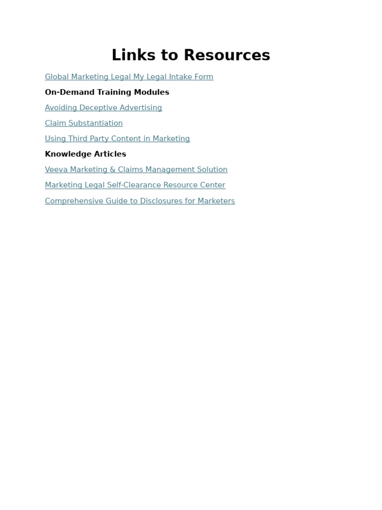 Marketing Legal Resources and Training | PDF
