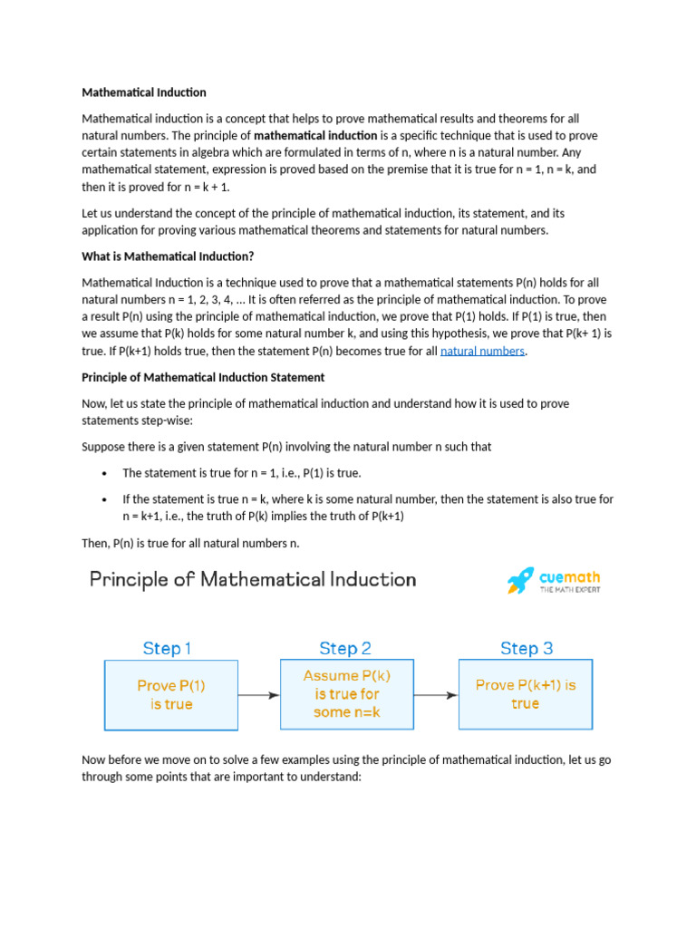 Mathematical Induction | PDF | Mathematical Proof | Mathematics
