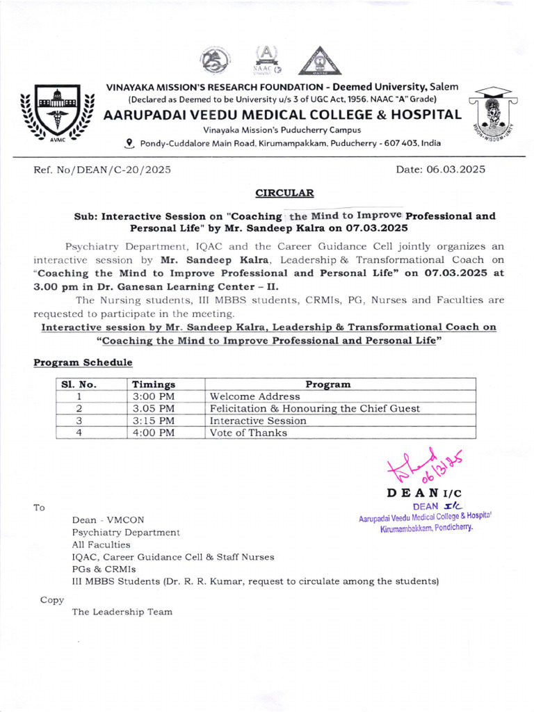 Interactive Session On Coaching The Mind To Improve Professional and ...
