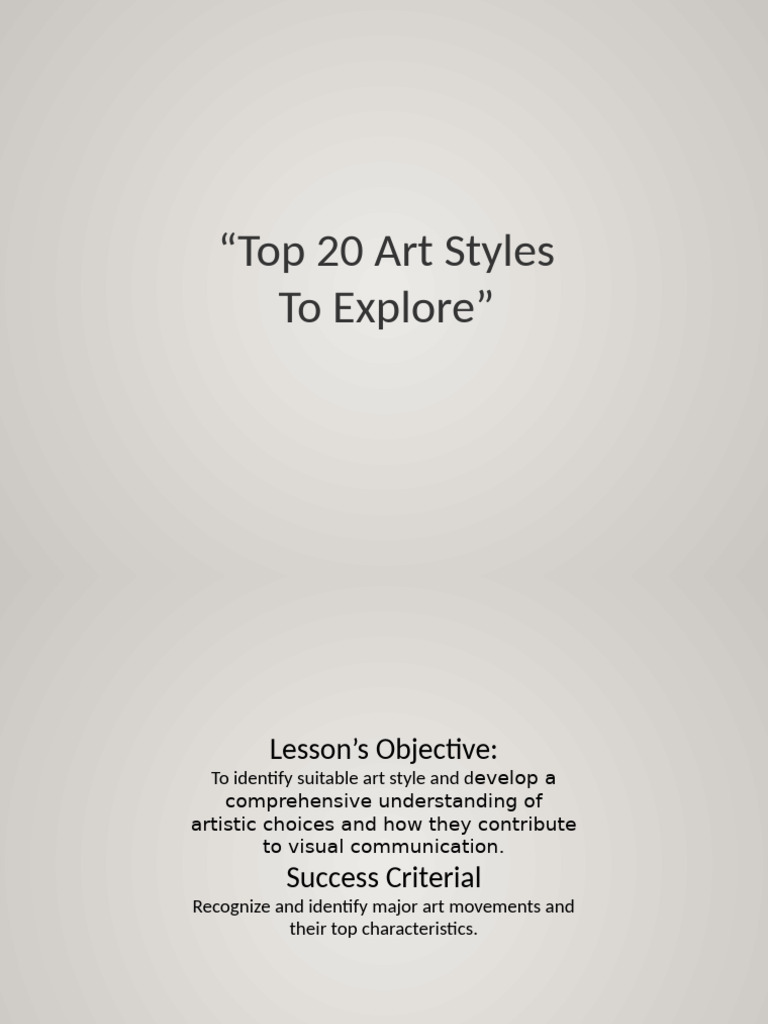 Lesson 2 Top 20 Art Styles Around The World | PDF | Abstract Art ...