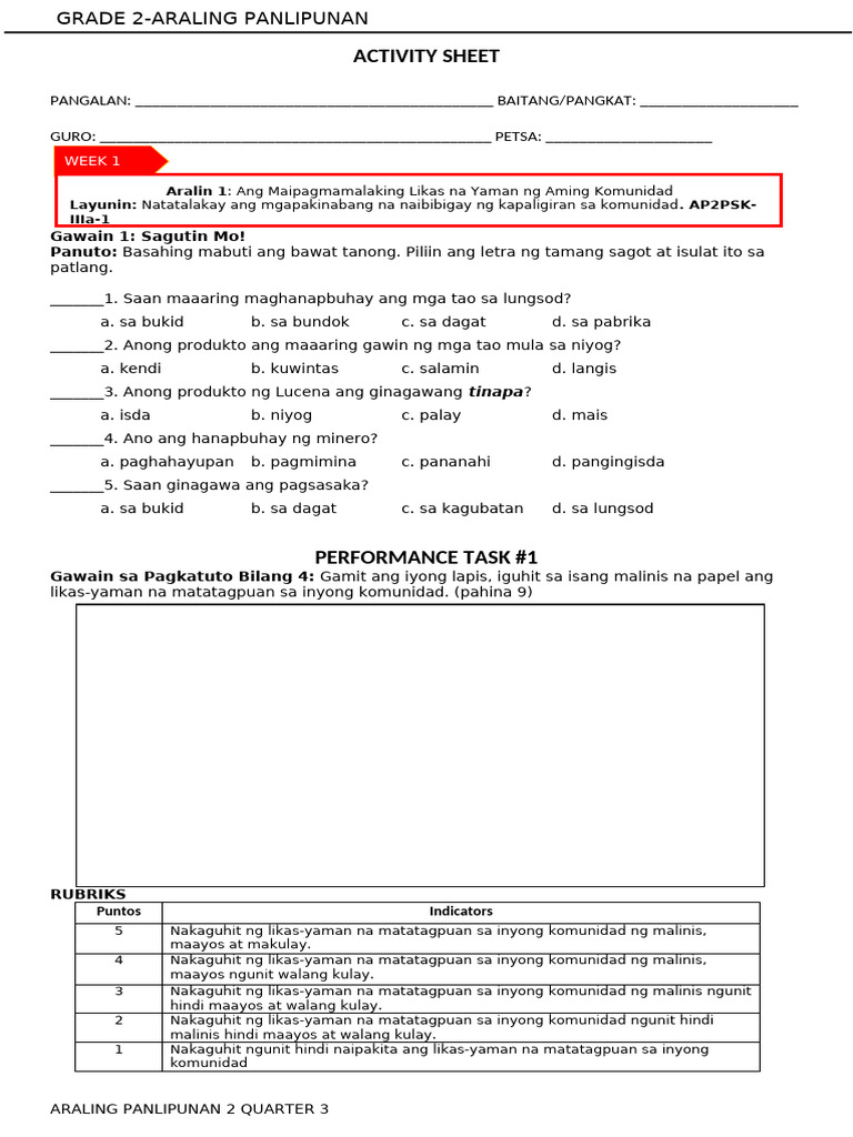 1-Ap2 Activity Sheets Q3 | PDF
