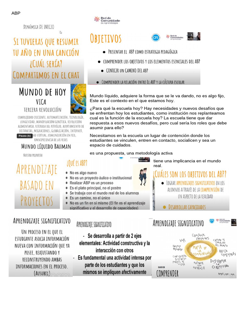 Curso de Abp Comunidades | PDF | Enseñando | Pensamiento