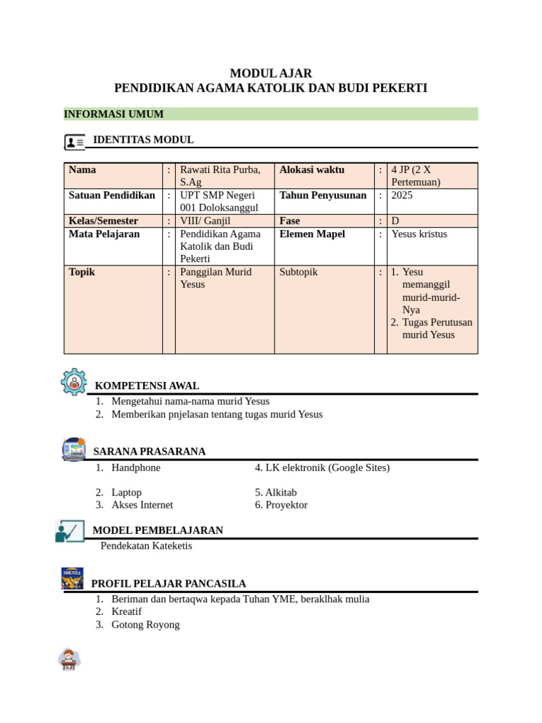 Modul Ajar Kelas 8 Bab Ii | PDF