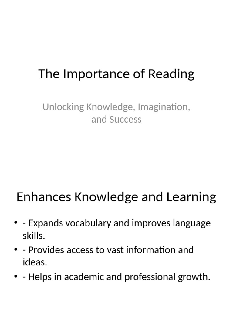 Importance of Reading | PDF