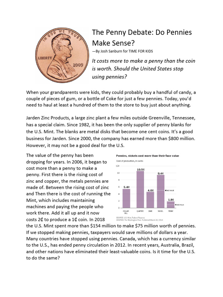 The Future of the U.S. Penny Debate | PDF | Penny (United States Coin ...