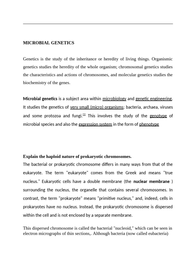 MICROBIAL GENETICS NOTE | PDF | Dna | Translation (Biology)