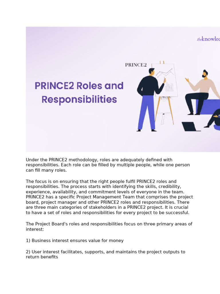 Role & Responsibilities Prince | PDF | Project Management | Usability