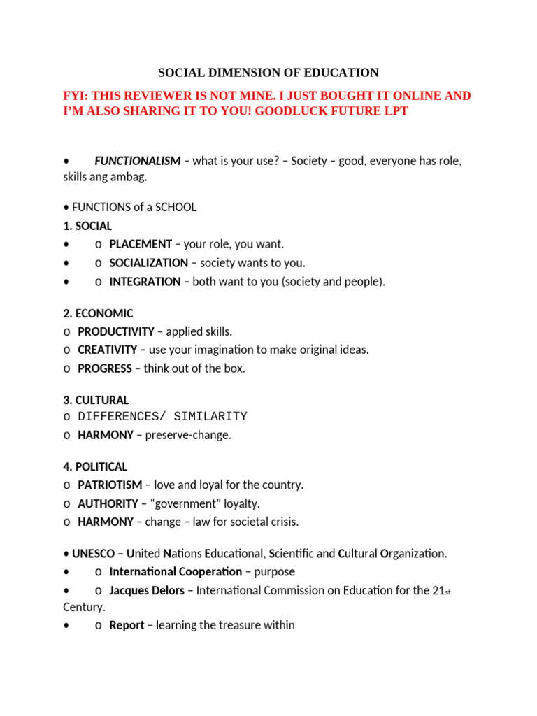 Social Dimensions of Education Explained | PDF | Learning | Psychology