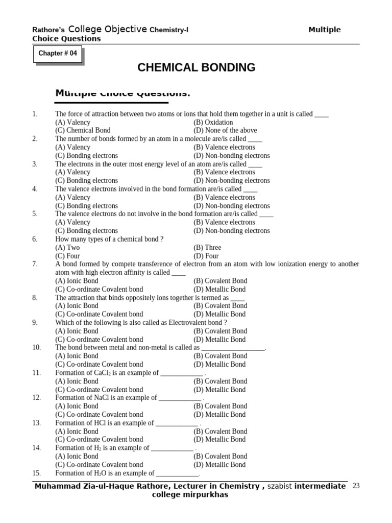 Chp 4new | PDF | Chemical Bond | Molecular Orbital