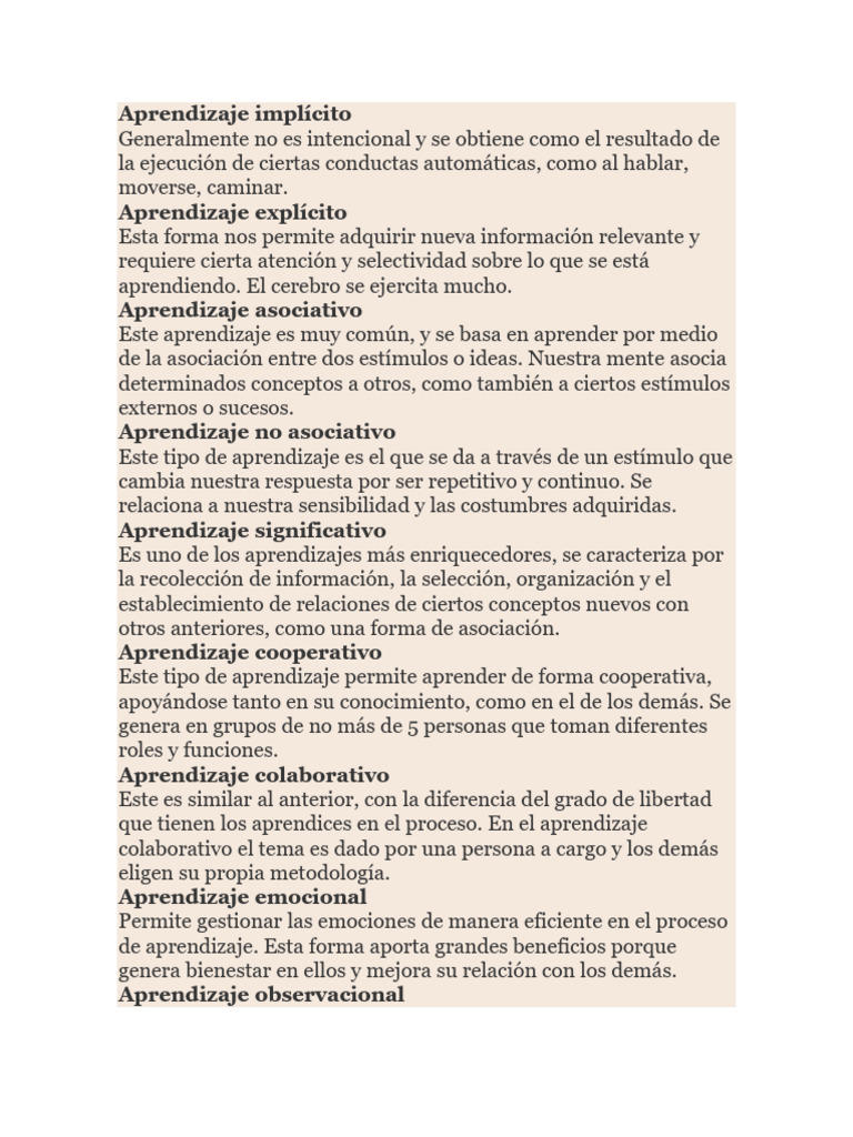 Aprendizaje Implícito | PDF | Aprendizaje | Las emociones