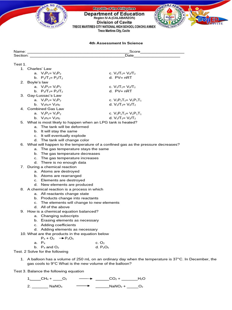 G10 - Q4 - Summative Test | PDF