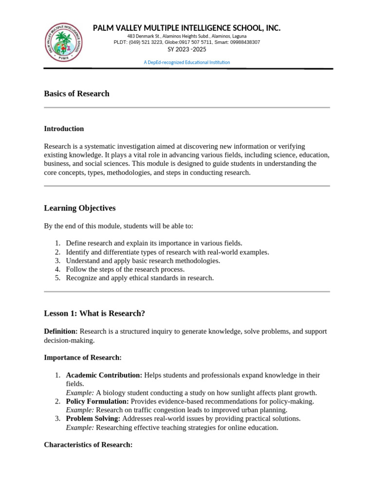 Practical Research 1 Basic Of Research Pdf Methodology