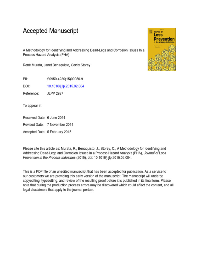 Addressing Dead-Legs in PHA Methodology | PDF | Oil Refinery | Corrosion