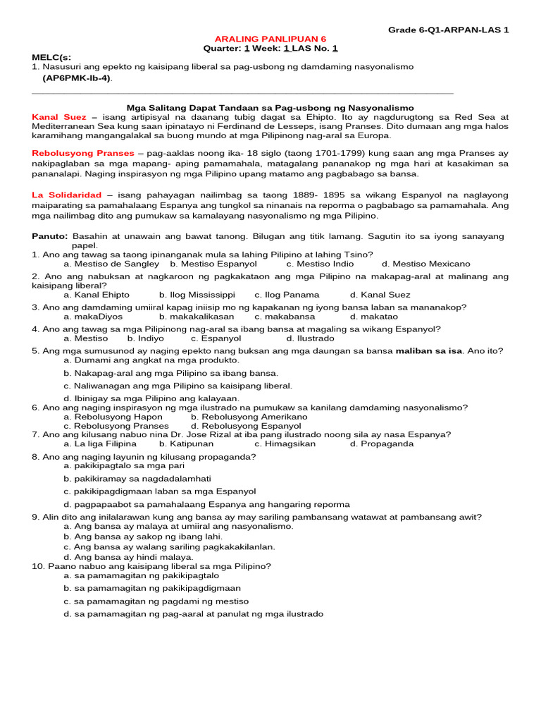 Ap6 q1 w1 Quizz-1 (OK) | PDF