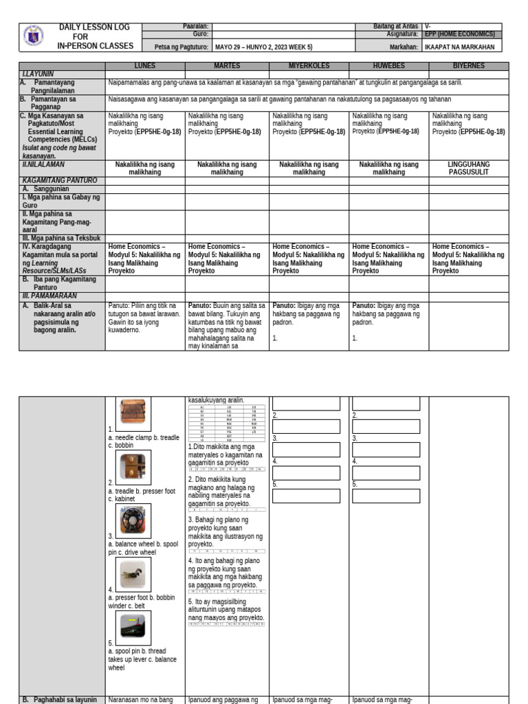 G5 Q4W5 DLL EPP HE MELCs | PDF