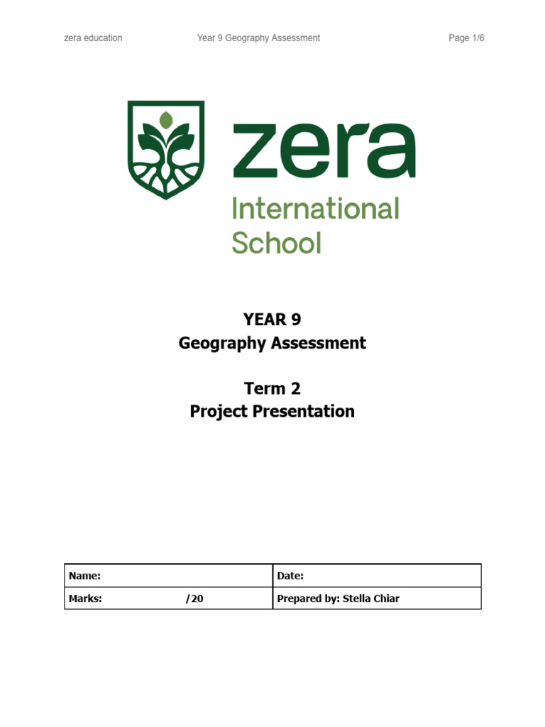 Year 9 - Geography Assessment - T2P1 | PDF | Creativity | Artificial ...