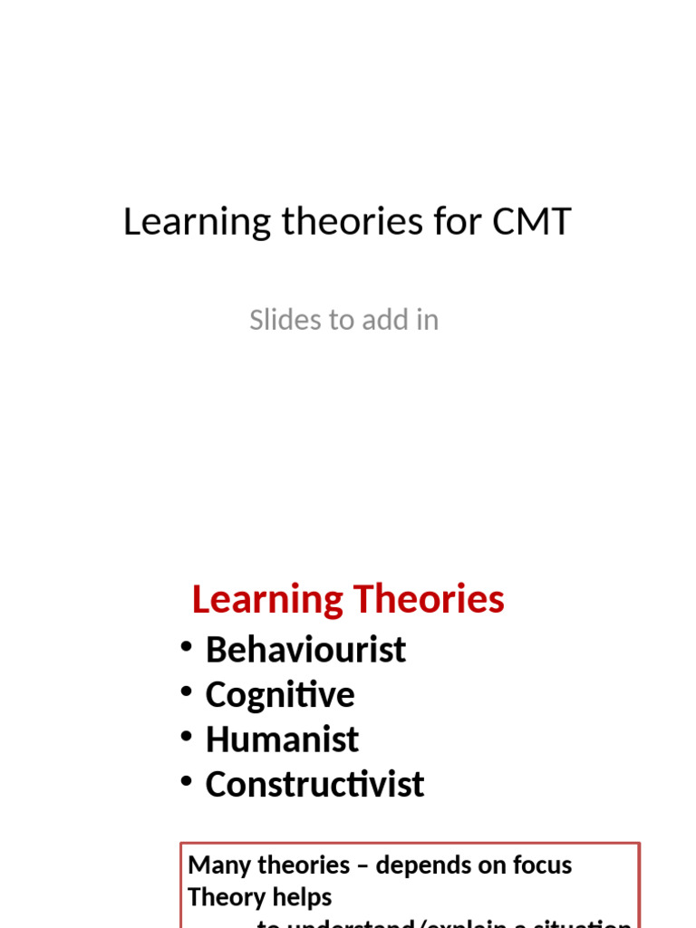 3. Learning Theories for CMT | PDF