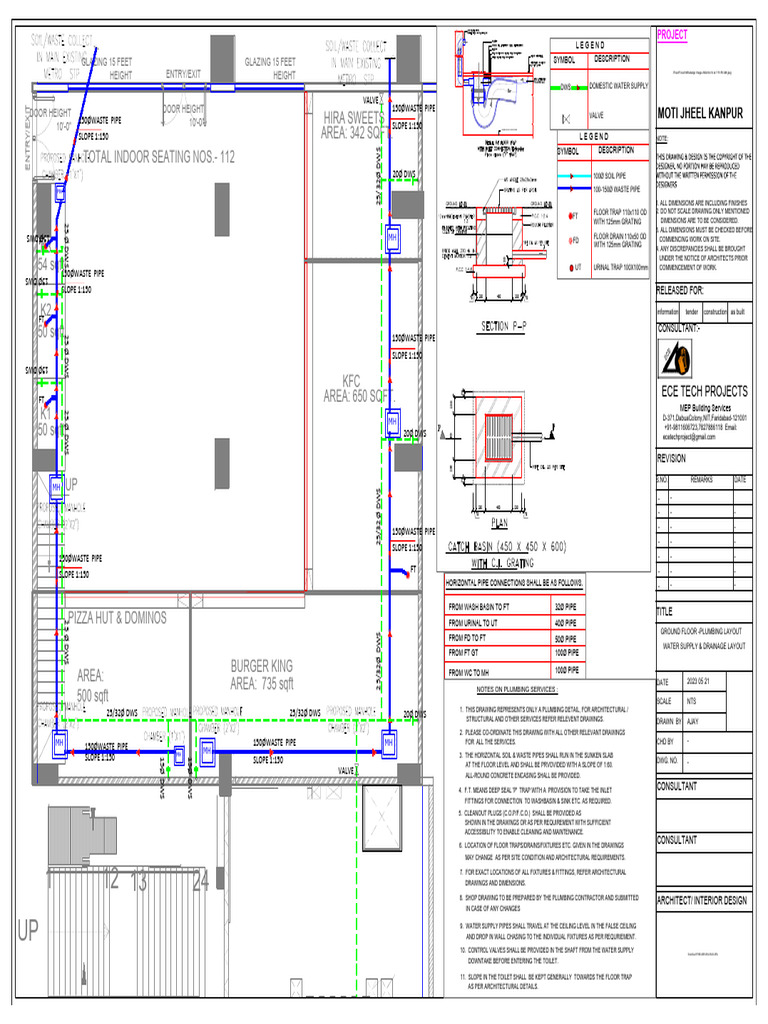 Moti Jheel - Plumbing & Drainage Layout | PDF | Plumbing | Architectural Design