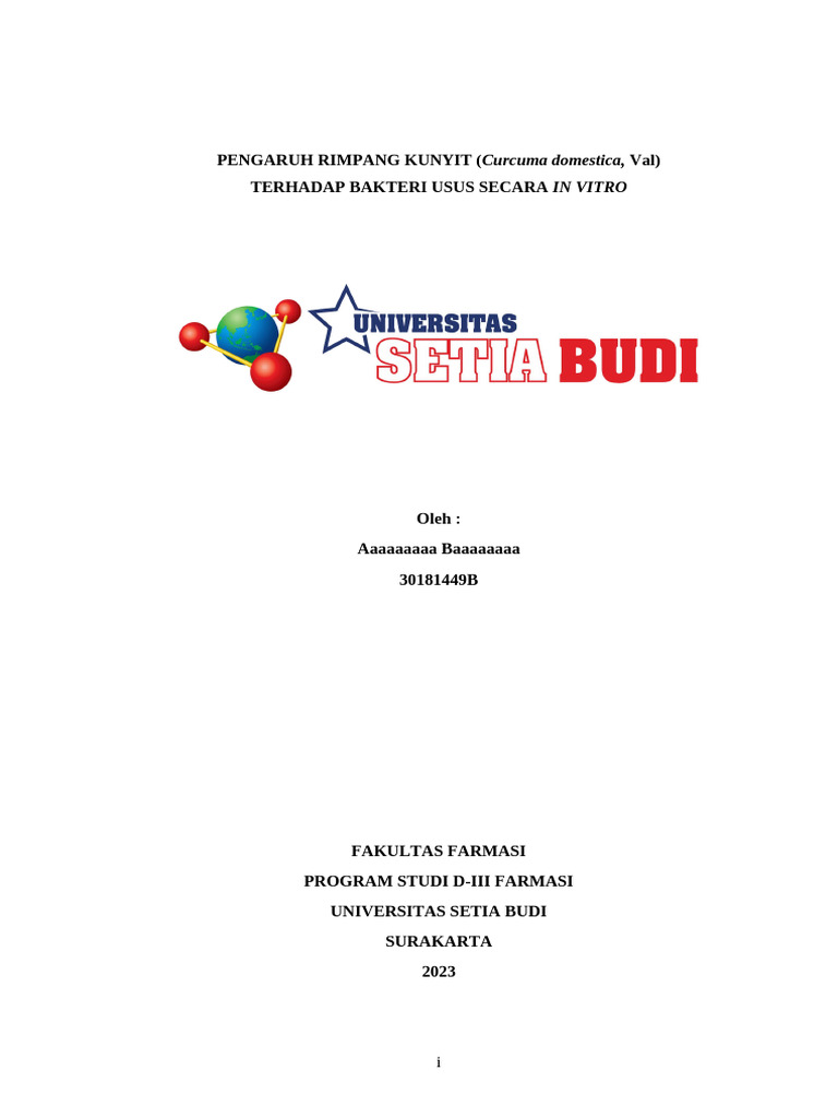 Template Kti D3 Farmasi 2023 | PDF