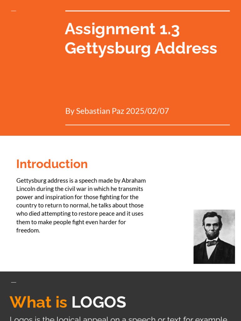 Assignment 1.3 Gettysburg Address | PDF
