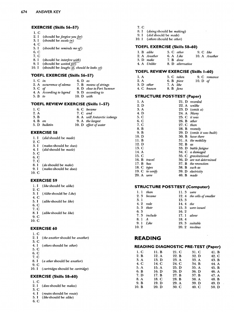 answer key | PDF