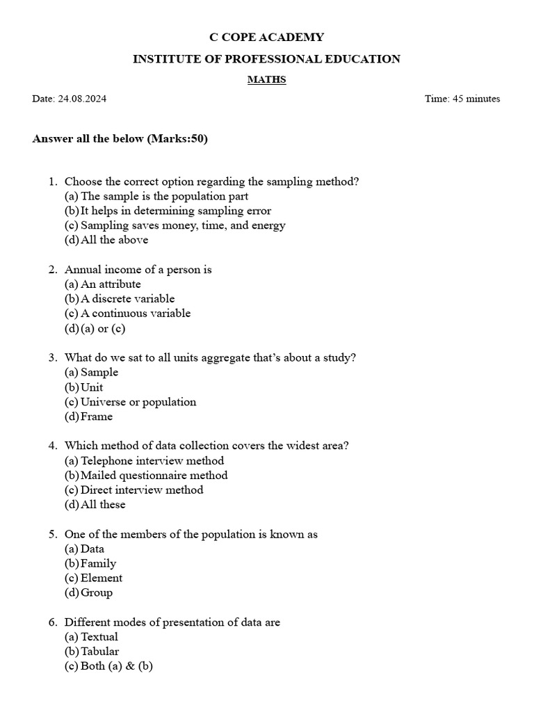 Maths | PDF | Probability Distribution | Sampling (Statistics)