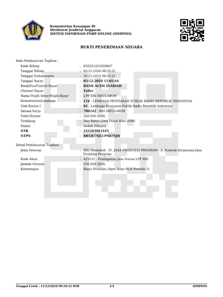 Bukti Penerimaan Negara: Kementerian Keuangan RI Direktorat Jenderal ...