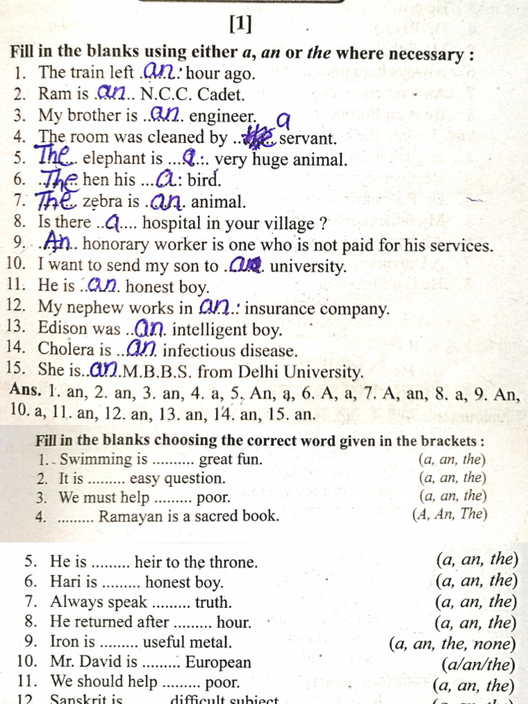 Section C Fill in The Blanks 12th | PDF