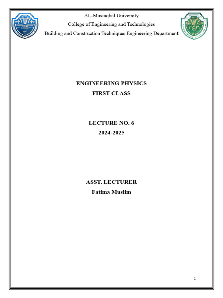 ENGINEERING PHYSICS 6 | PDF