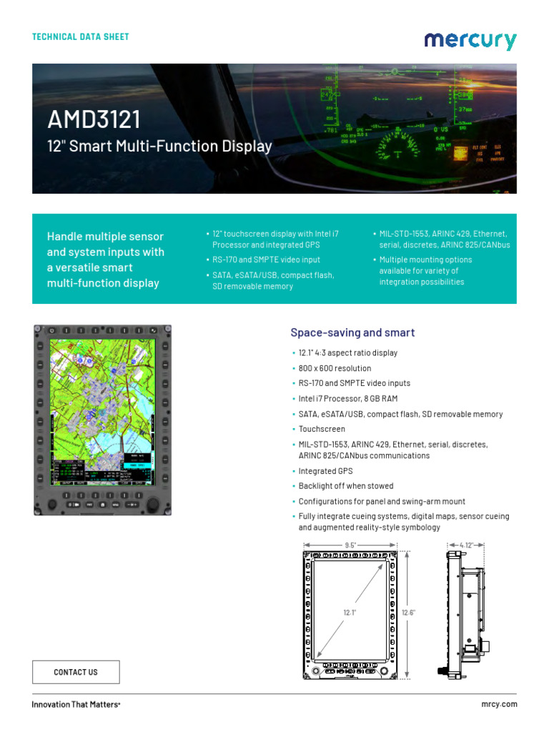 Datasheet AMD3121 Multi Function Display | PDF | Usb | Computer Architecture