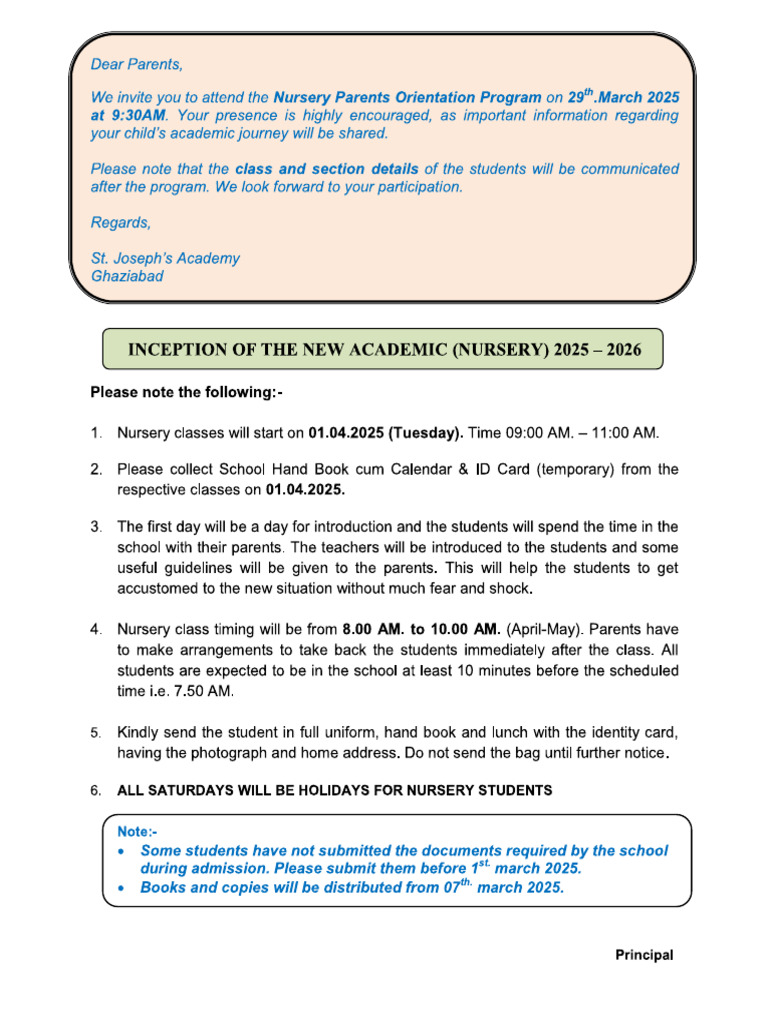 Notification Nursery 25 26 | PDF